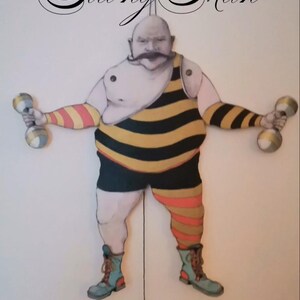 Handcrafted & Hand-painted Wooden Strongman Jumping Jack Puppet ...