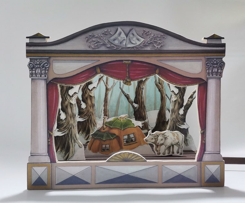 Handmade Wooden Puppet Theater With Shadow Screen: Teeny-weeny Cat Tale ...