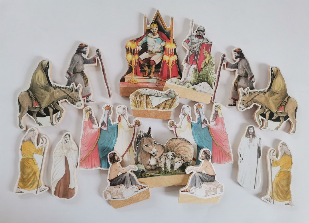 Puppet Set Nativity and Scenery Package Without Puppet Theater - Etsy