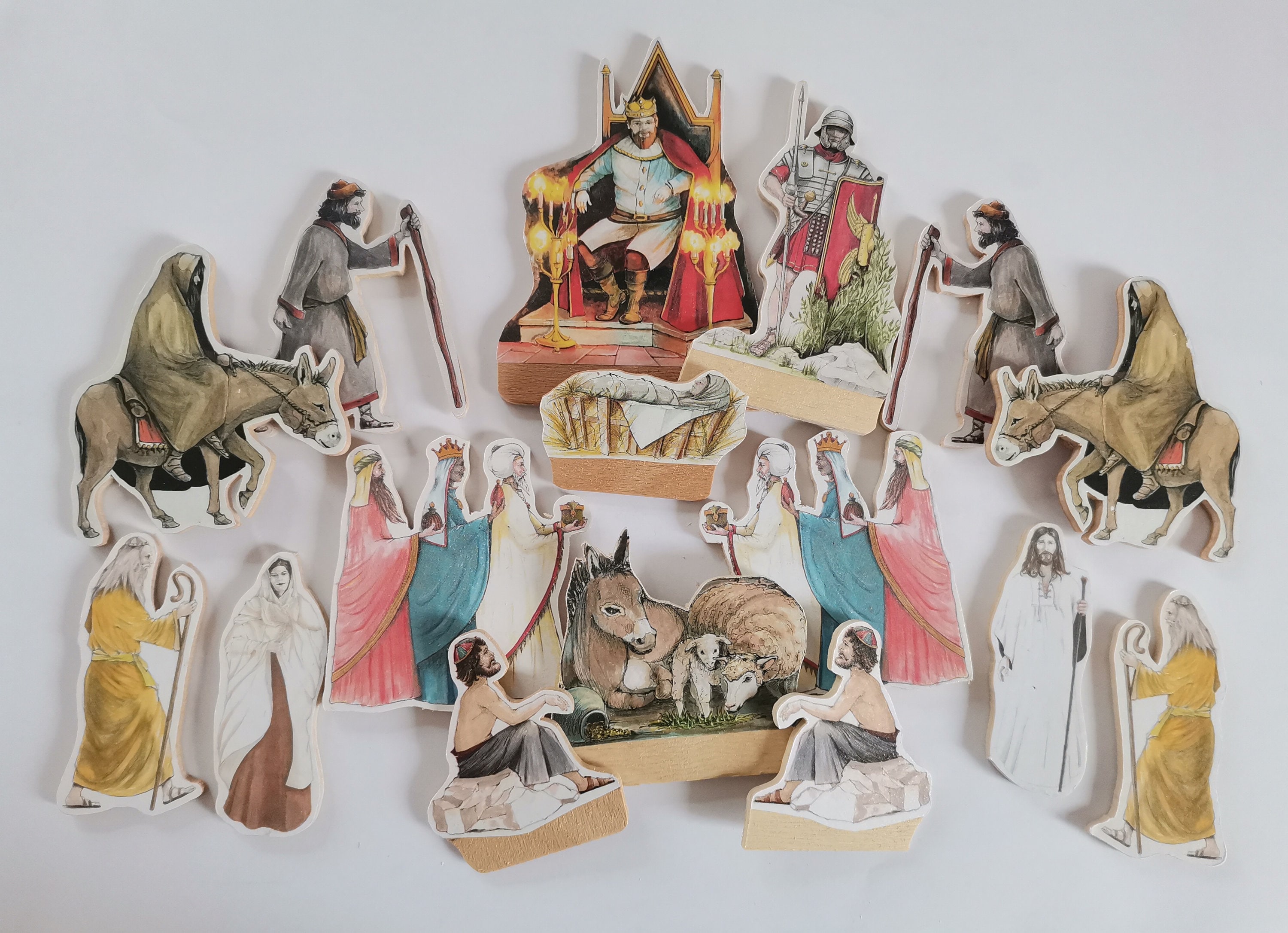 Puppet Set Nativity and Scenery Package Without Puppet Theater - Etsy
