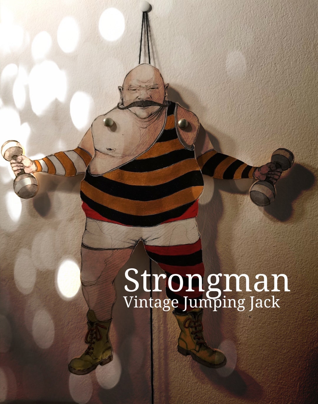 Wooden Vintage Jumping Jack Strongman. - Etsy