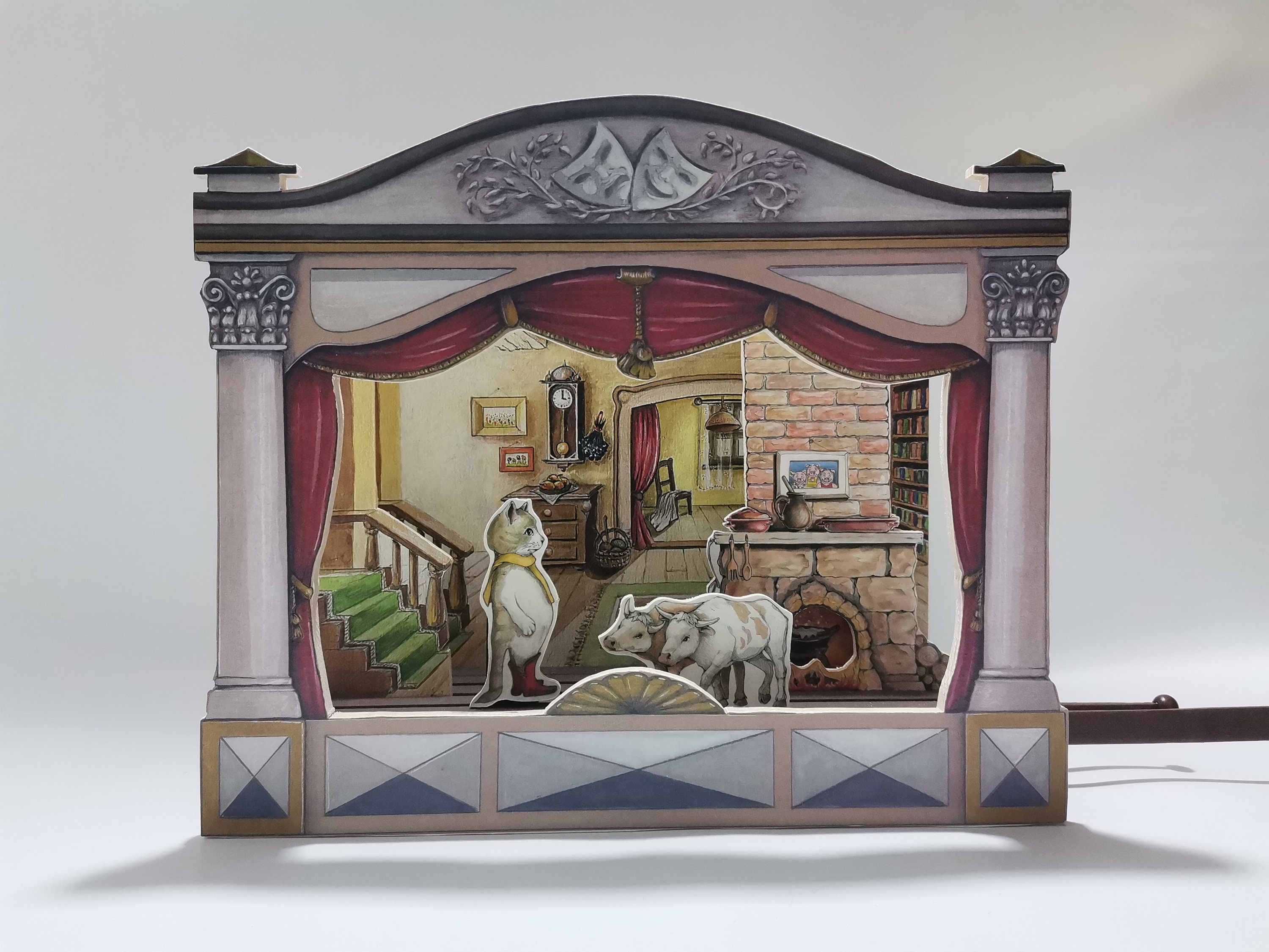 Wooden Toytheater Full Set 55 Pieces With Shadow Screen - Etsy