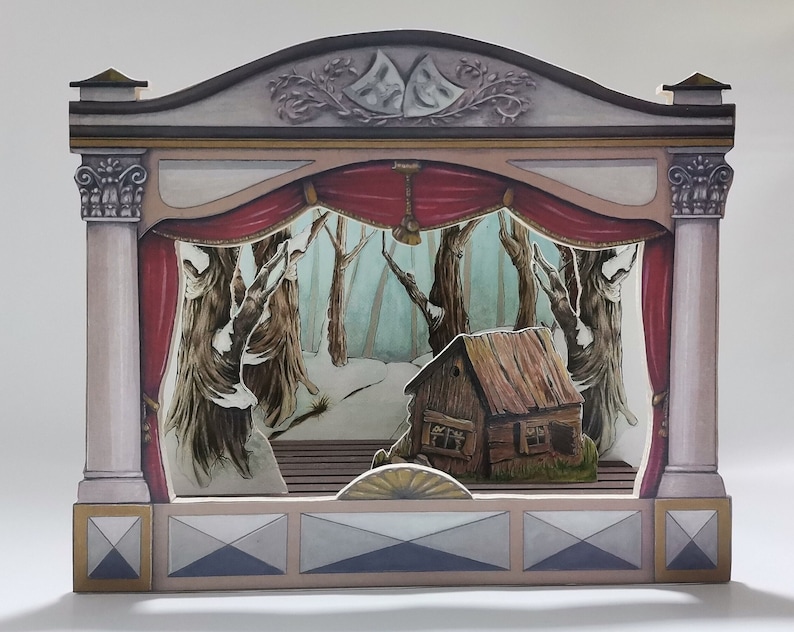 Wooden Hand Made Puppet Theater With Shadow Screen About an Itsy-bitsy ...