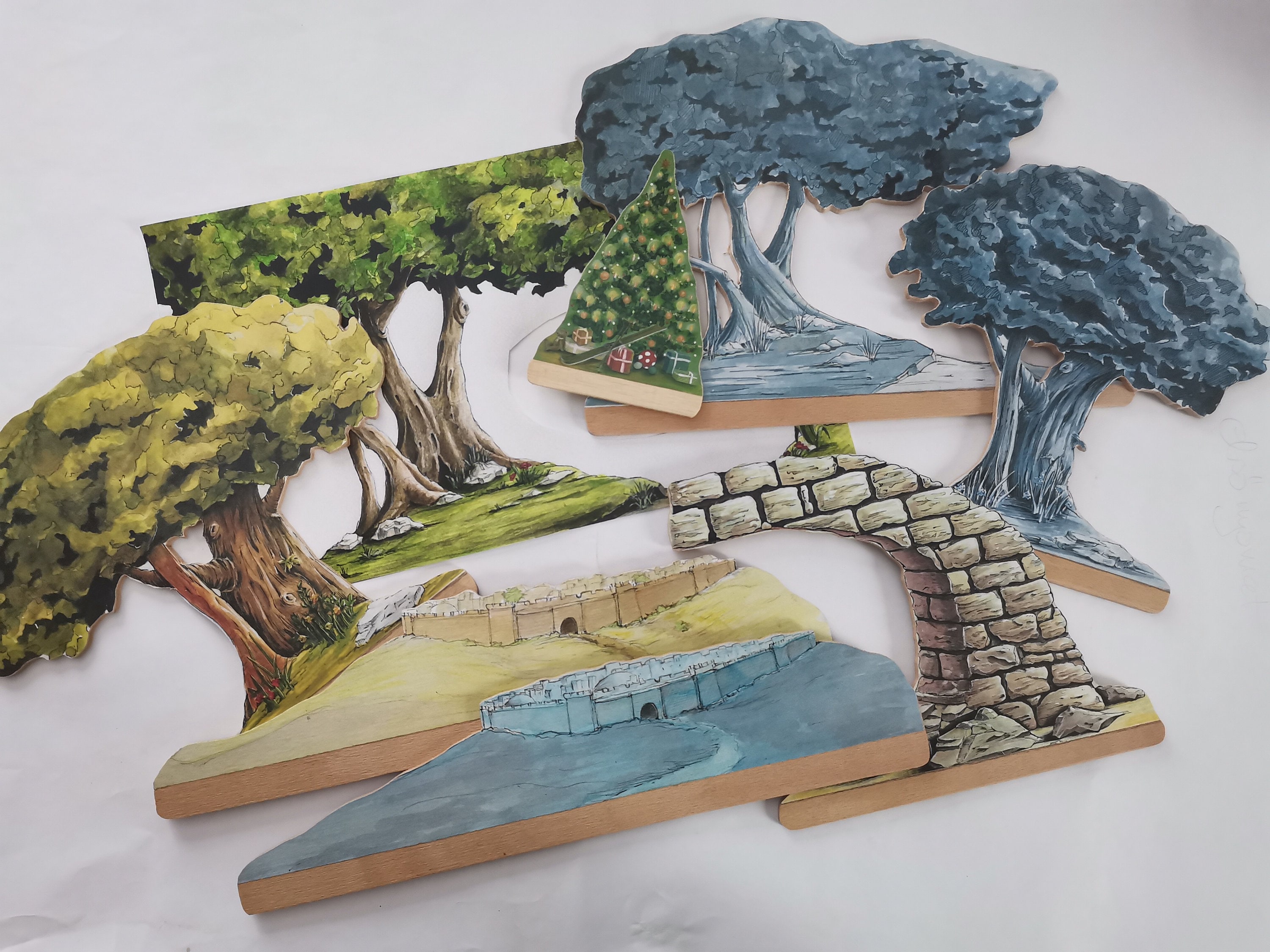 Puppet Set Nativity and Scenery Package Without Puppet Theater - Etsy