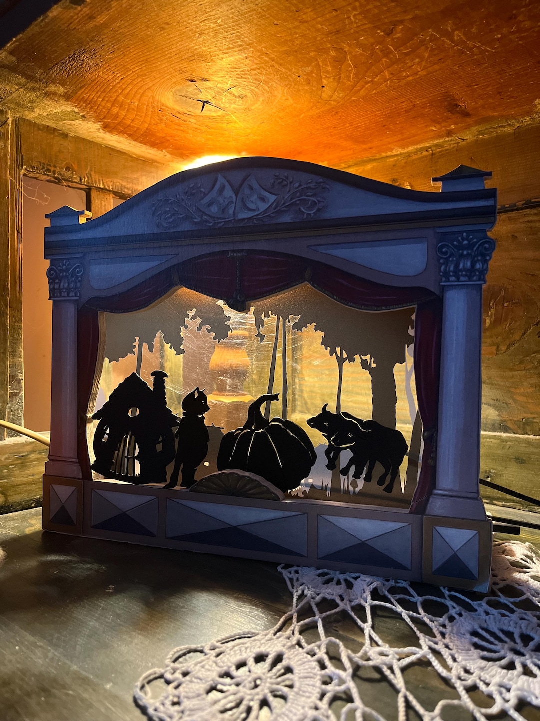 Handmade Wooden Puppet and Shadow Theater – Vintage Multifunctional ...