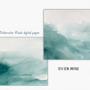 Watercolor Aqua Teal Wash Clipart, Splash Brush Stroke Clipart, Sea ...