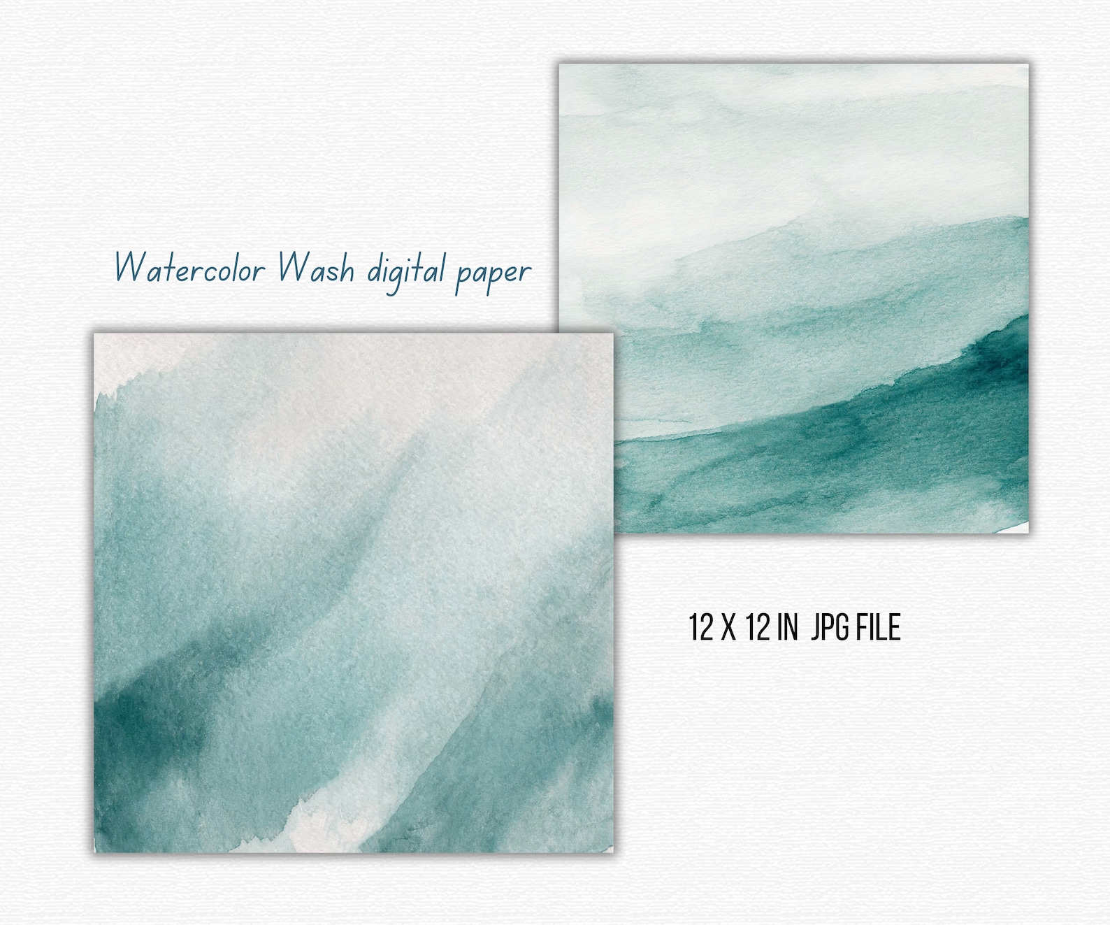 Watercolor Aqua Teal Wash Clipart, Splash Brush Stroke Clipart, Sea ...