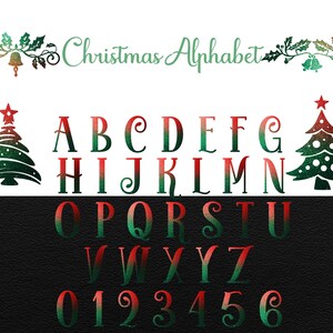 Christmas Alphabet Clipart, Digital Alphabet Letters Clipart Watercolor ...