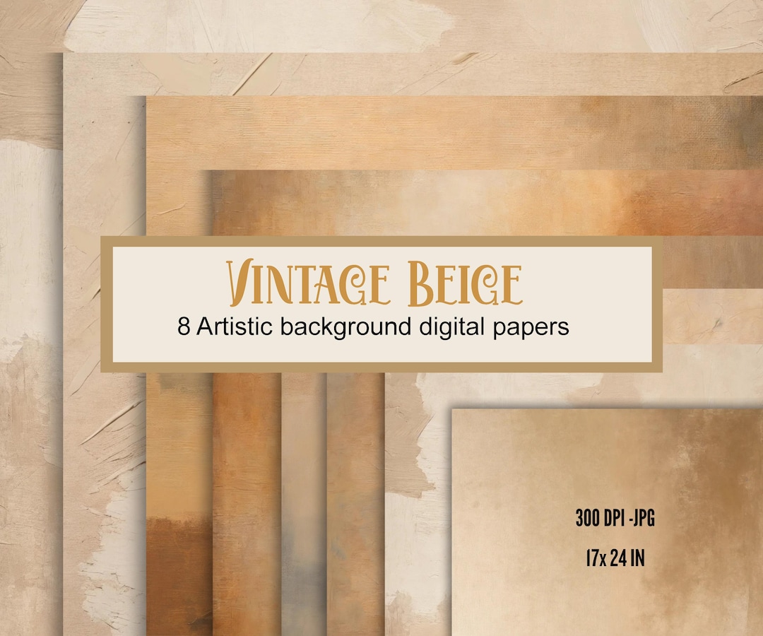 Antique Vintage Beige Digital Paper Clipart, Abstract Art Oil Painting ...