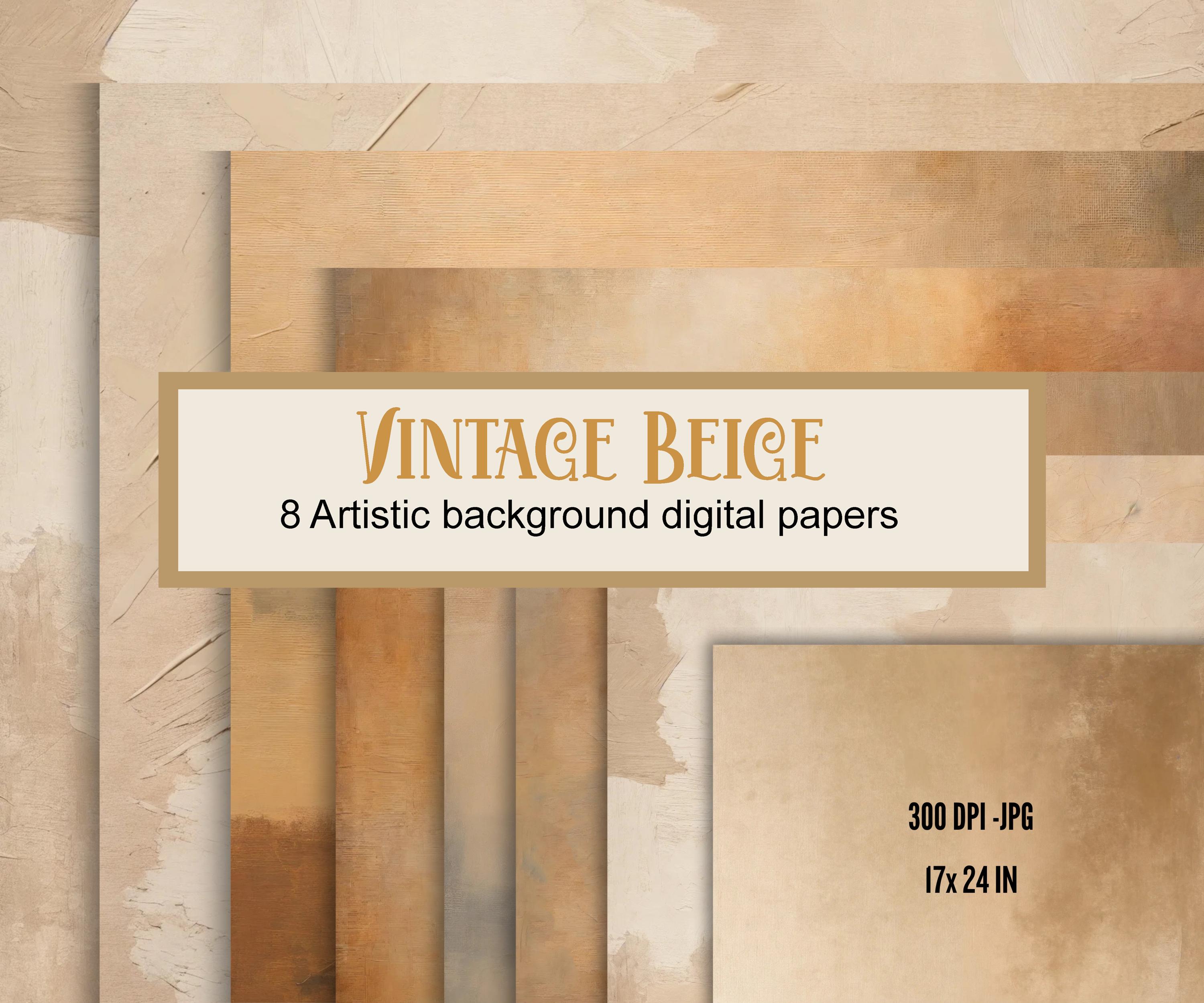 Antique Vintage Beige Digital Paper Clipart, Abstract Art Oil Painting ...