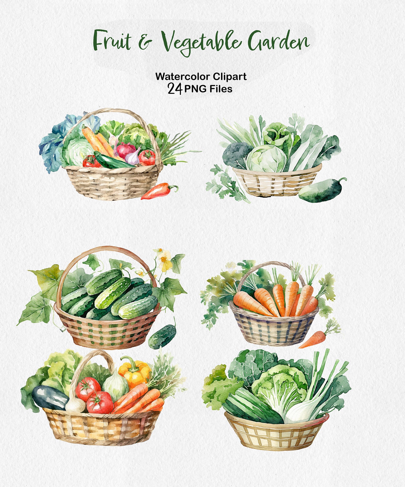 Fruit Clipart, Vegetable Clipart, Garden Clipart, Fruit and Vegi ...