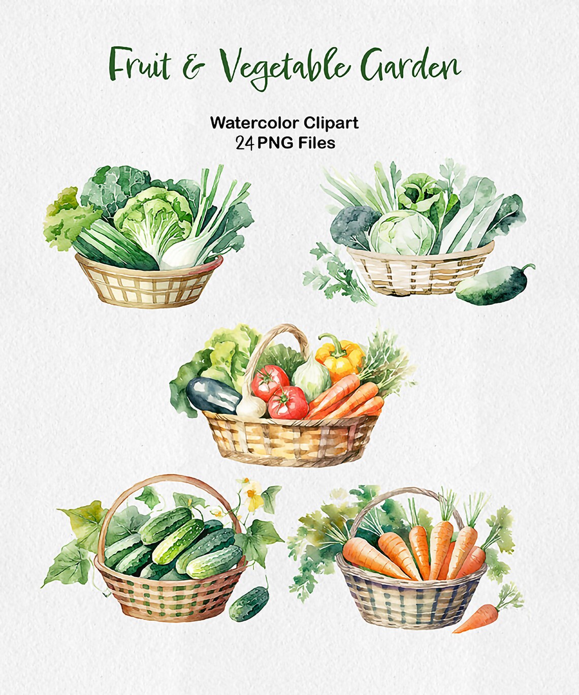 Fruit Clipart, Vegetable Clipart, Garden Clipart, Fruit and Vegi ...