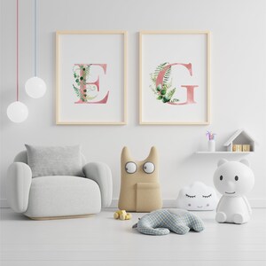 Watercolor Greenery Alphabet, Watercolor Alphabet Clipart, Botanical ...