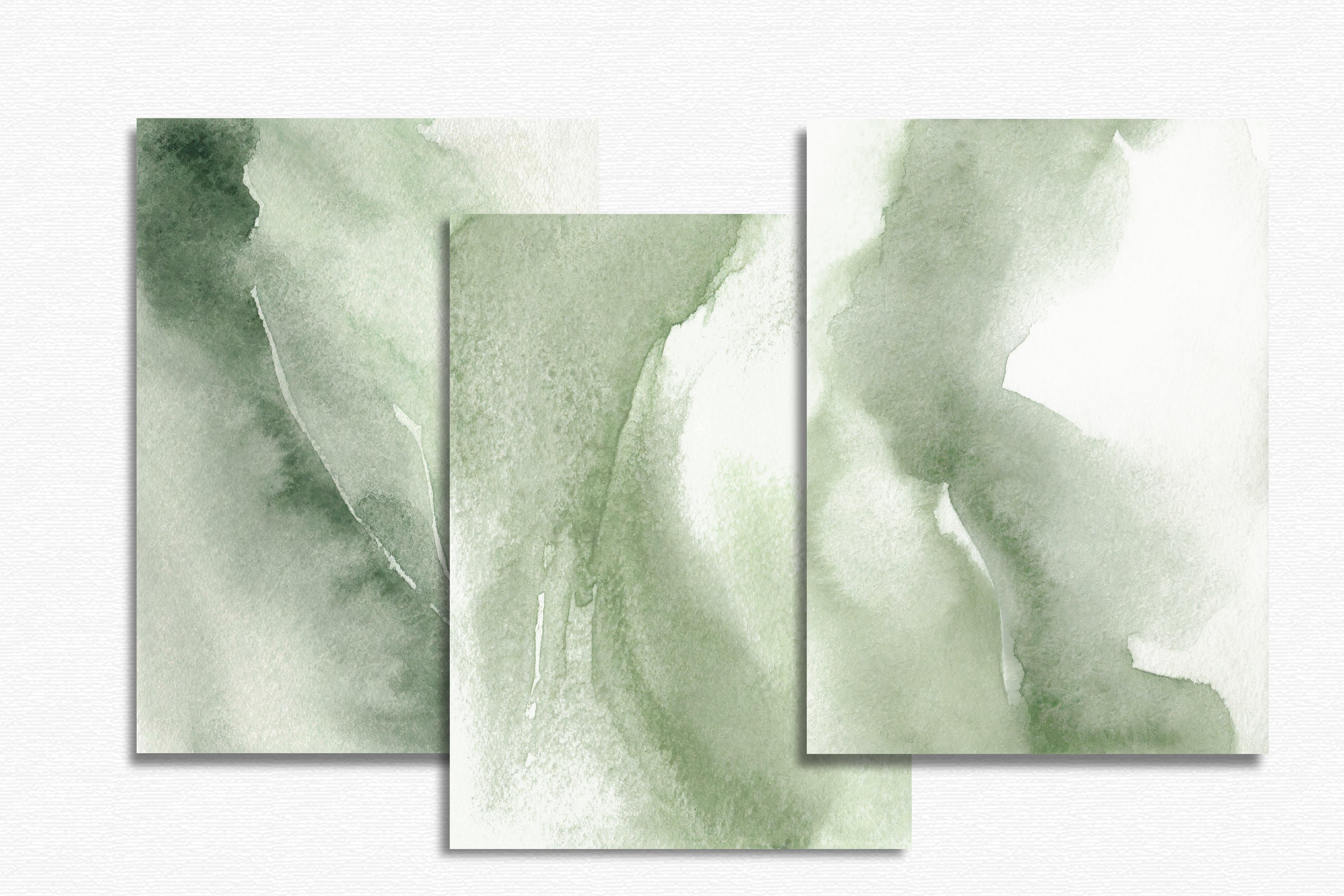 Watercolor Sage Green Clipart, Splash Brush Strokes Clipart for ...