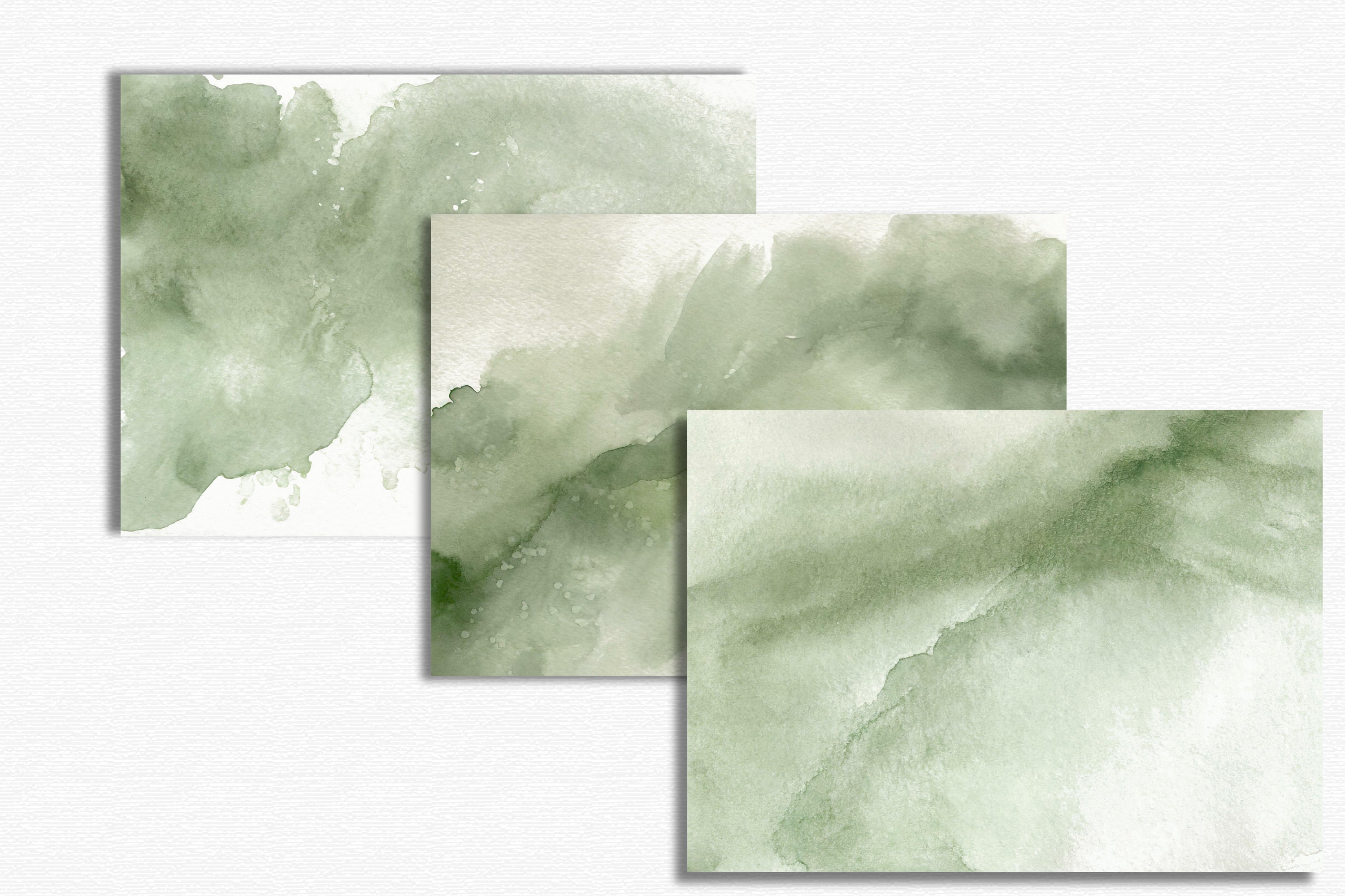 Watercolor Sage Green Clipart, Splash Brush Strokes Clipart for ...