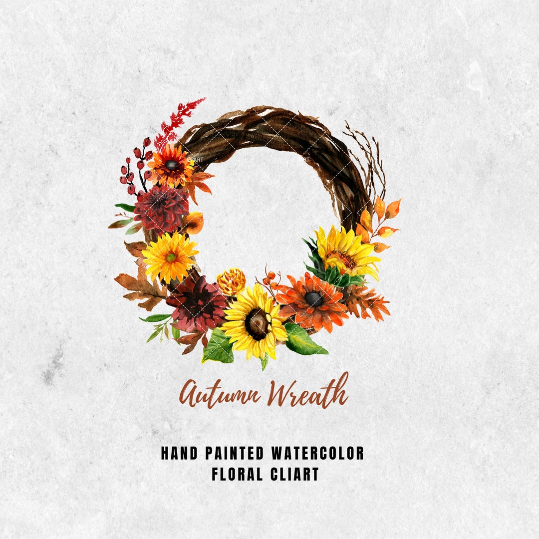Autumn Floral Clipart, Watercolor Clipart, Fall Flower Bouquet, Autumn ...