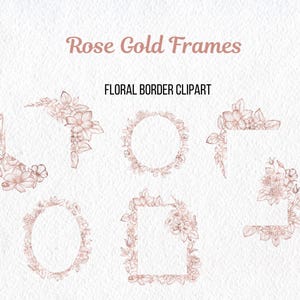 Rose Gold Floral Frame Clipart, Vintage Gold Rosegold Frames Romantic ...