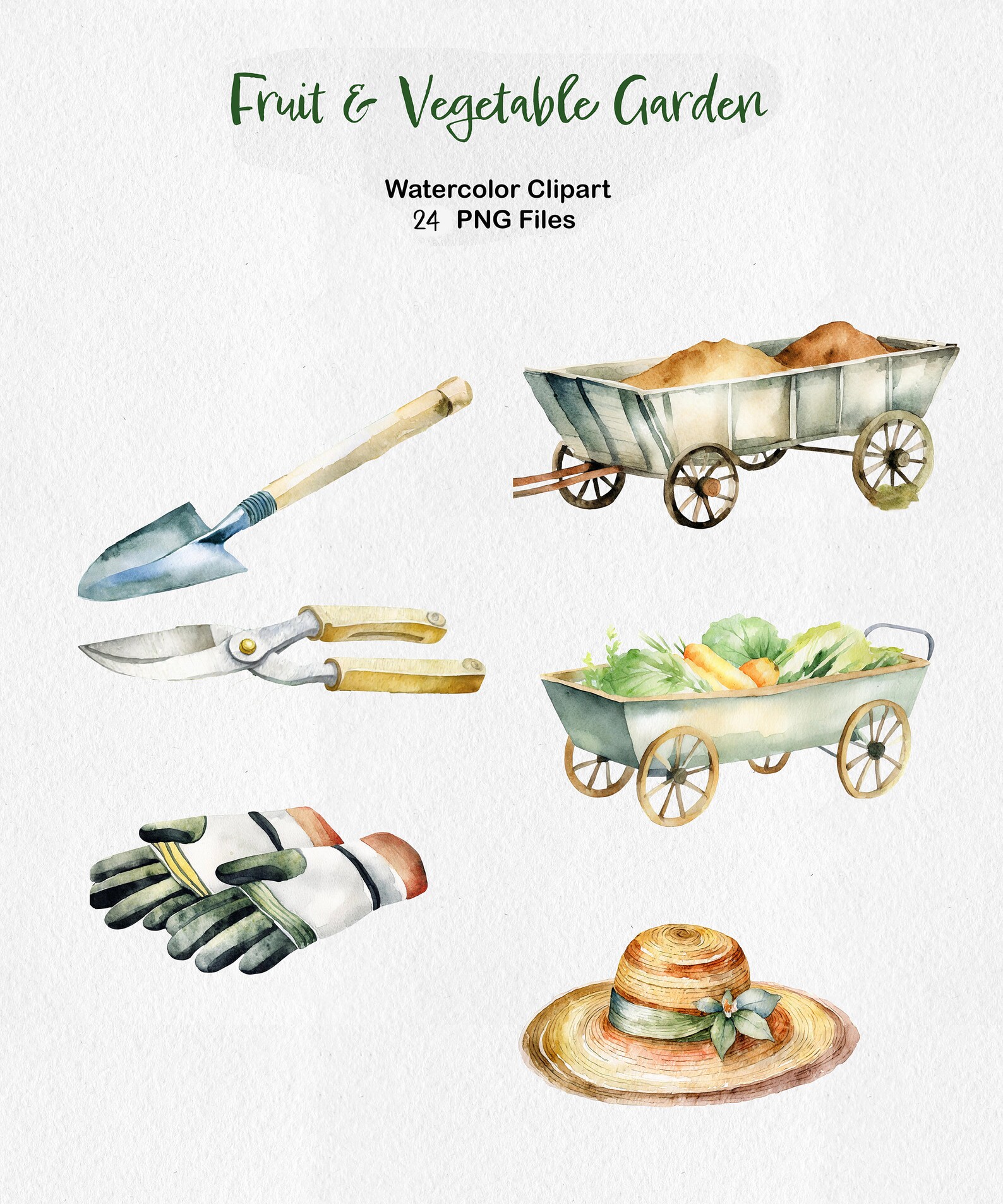 Fruit Clipart, Vegetable Clipart, Garden Clipart, Fruit and Vegi ...