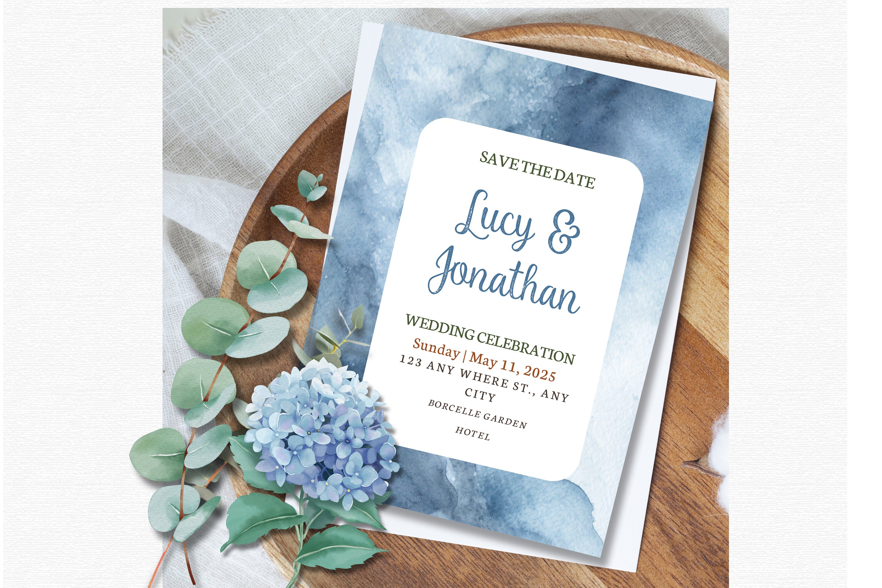 Watercolor Dusty Blue Clipart, Splash Brush Strokes Clipart for ...