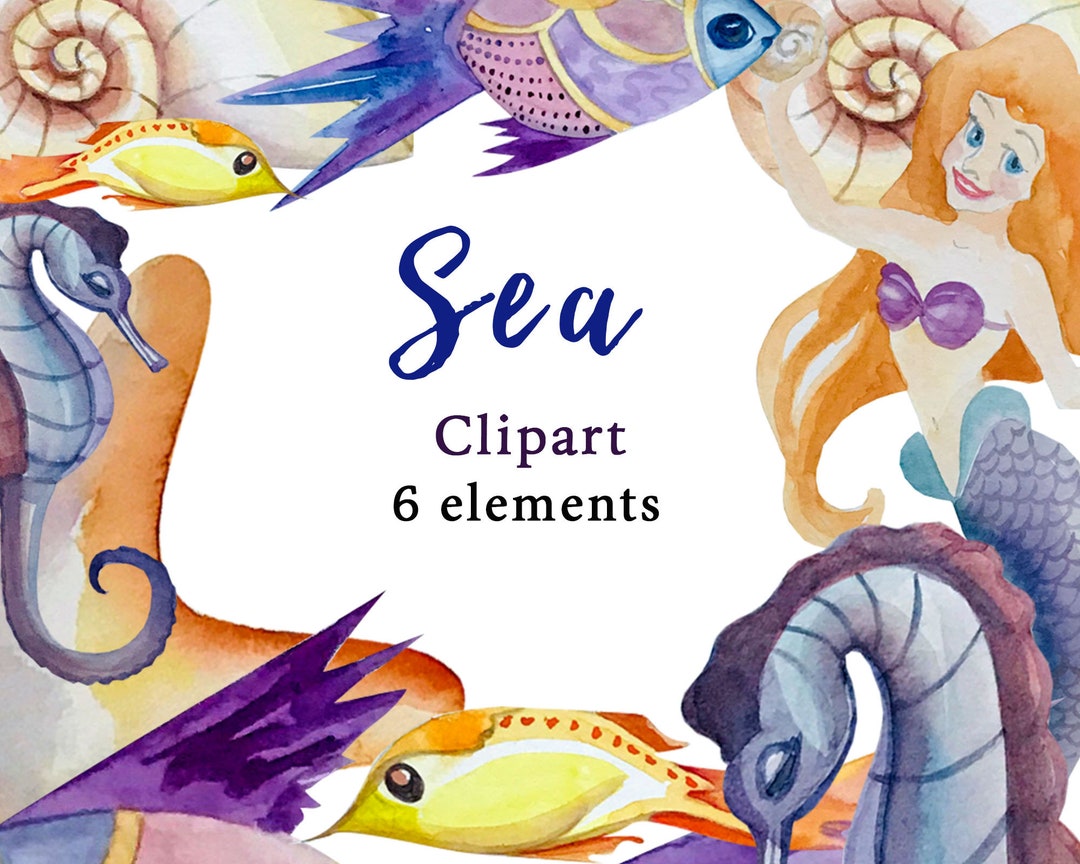Sea Clipart, Ocean Clipart, Summer Clipart, Baby Decoration, Set ...