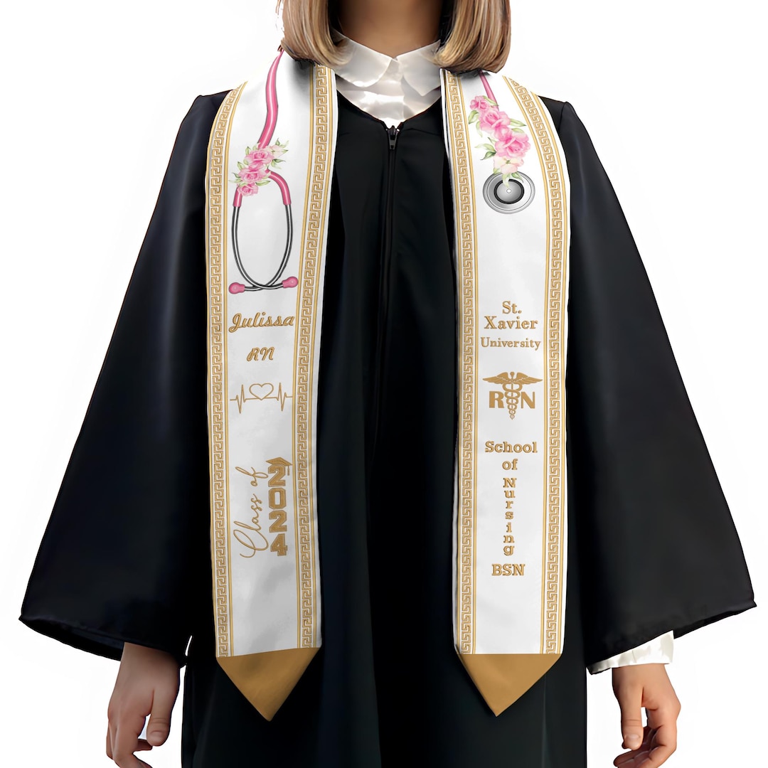 Customized Nursing Graduation Stole, Mexican American Sash, Graduation ...