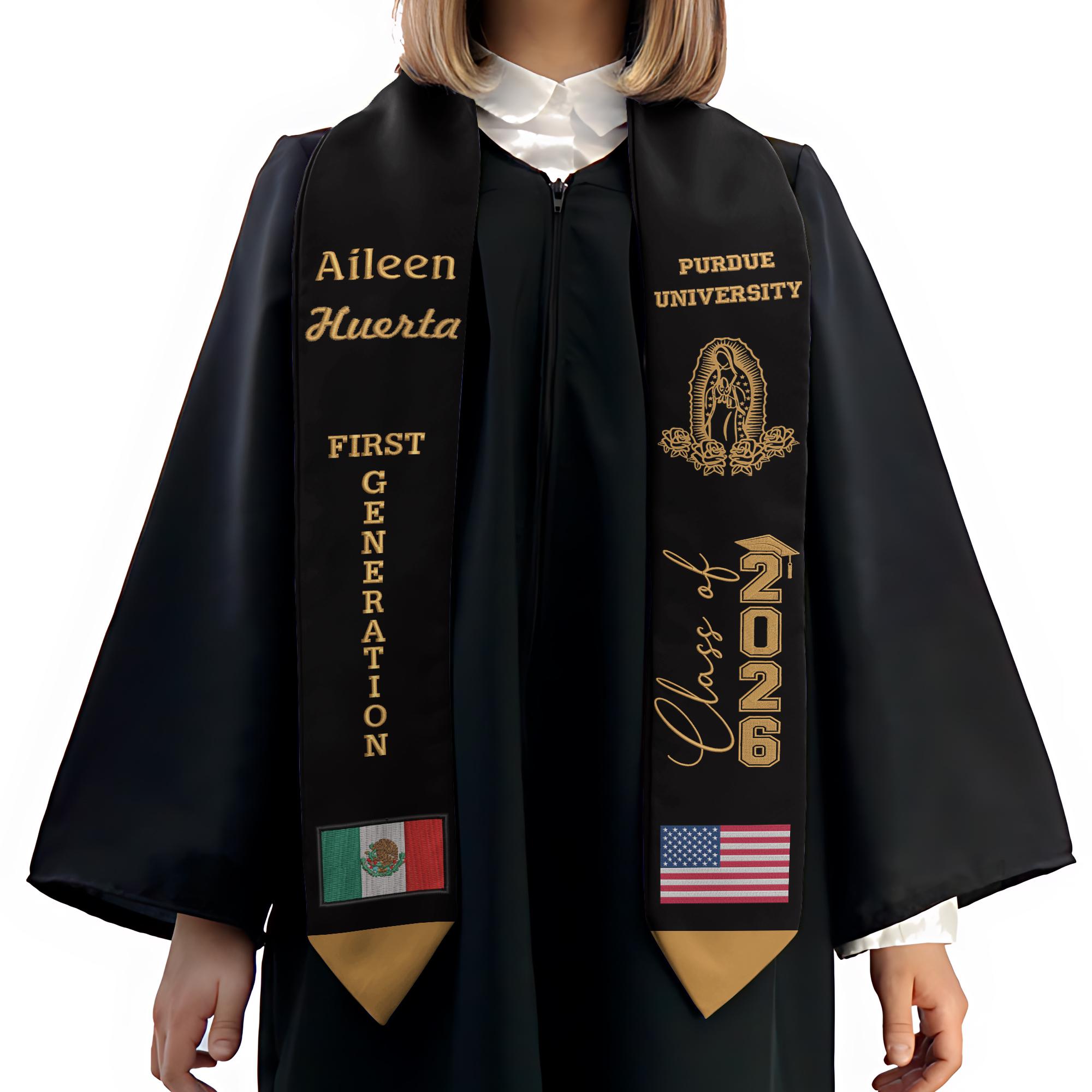 Customized Mexican Graduation Stole, Mexican American Sash, Graduation ...