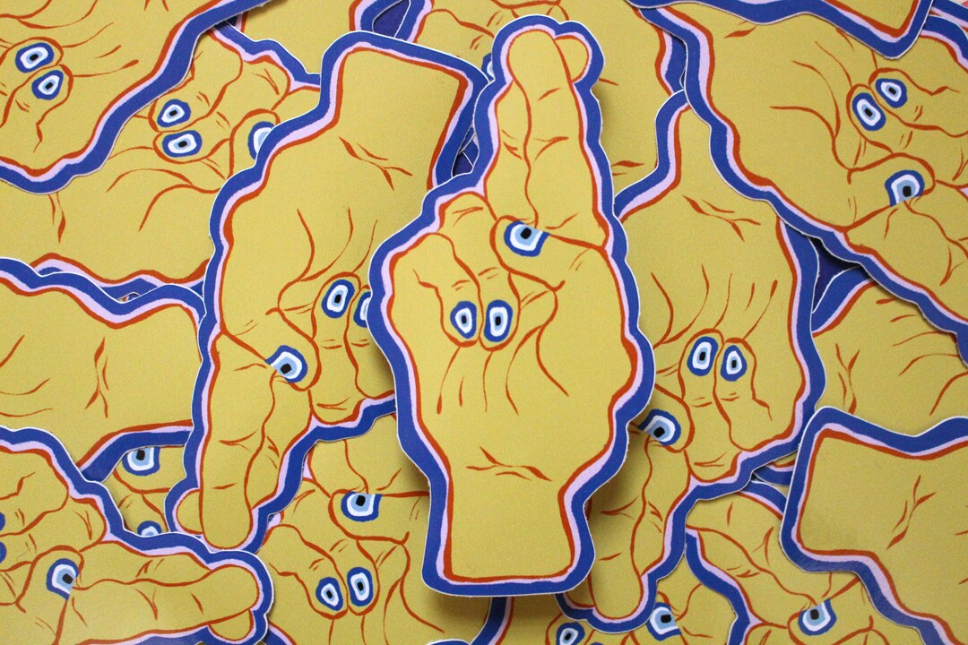 Fingers Crossed Sticker ~ Weatherproof Vinyl Sticker - Etsy