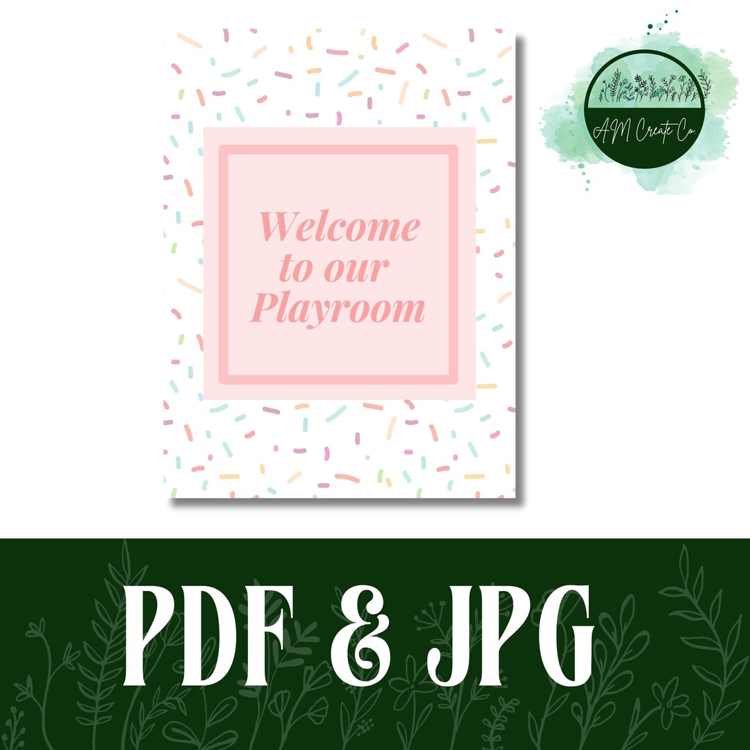 Welcome to Our Playroom | Printable Sign | PDF + JPG - Etsy