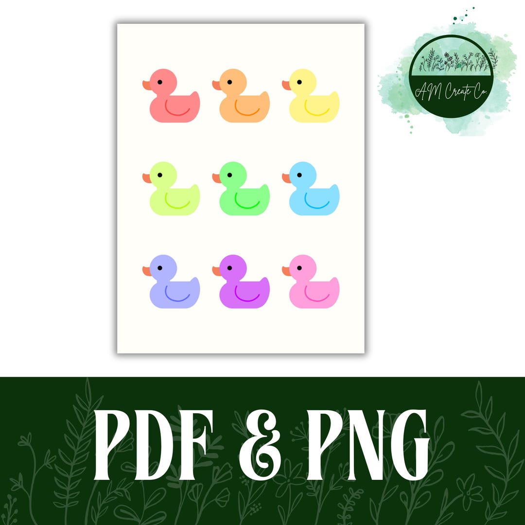 Rainbow Rubber Ducks | Bathroom Print | Digital Download - Etsy