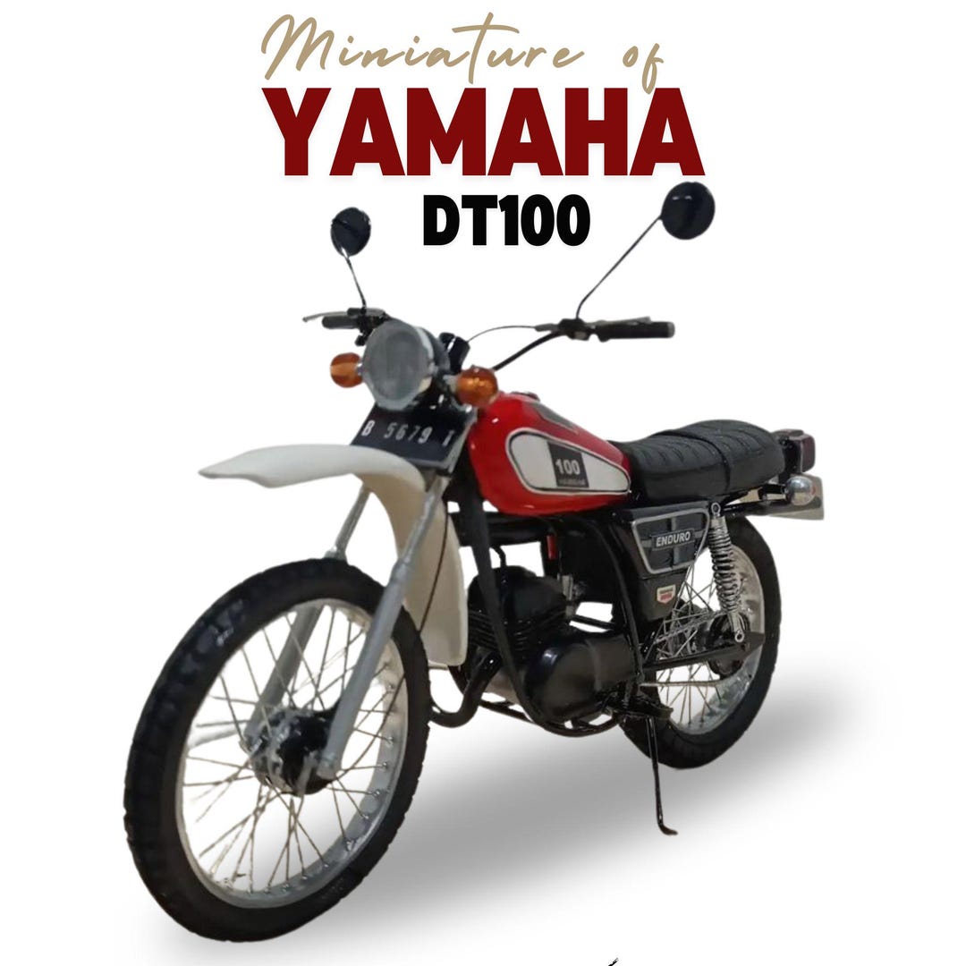 Homemade Motorcycle Yamaha DT100 Red Classic Vintage Model Made From ...