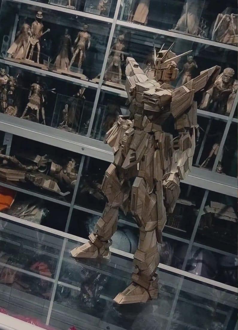 Handcrafted Bamboo Gundam Freedom Figurine Unique Japanese Gundam Decor ...