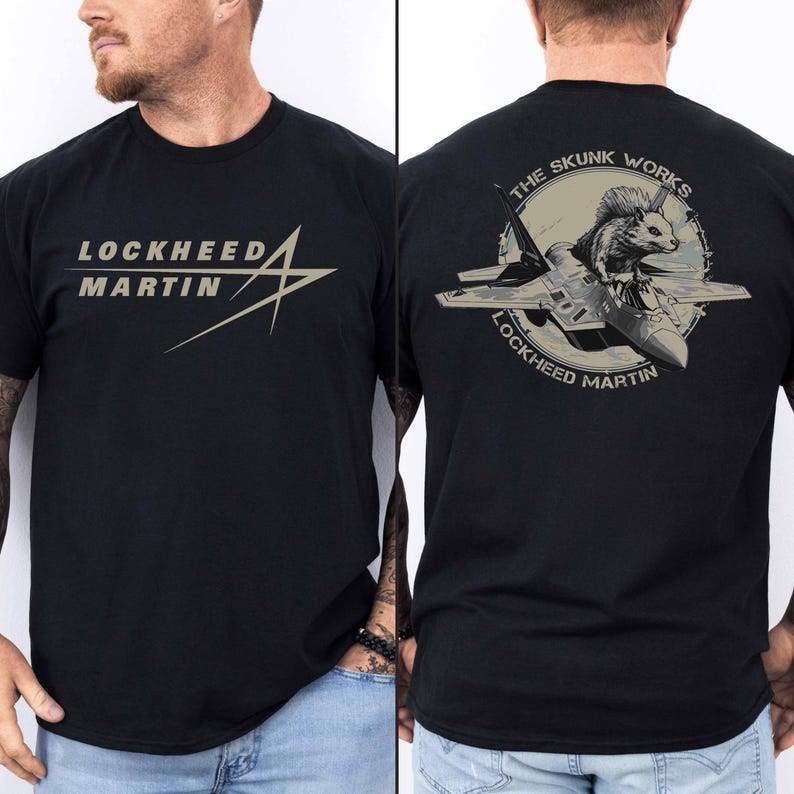 Lockheed Martin Project Skunk Stand on F-22 Raptor Heavy Cotton Shirt ...