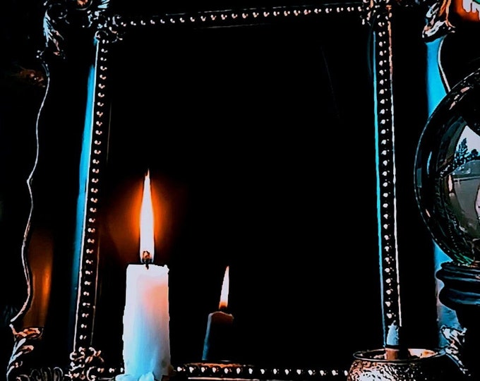 Large Scrying Mirror, Black Mirror, Macabre, Psychic Reading, Witch ...