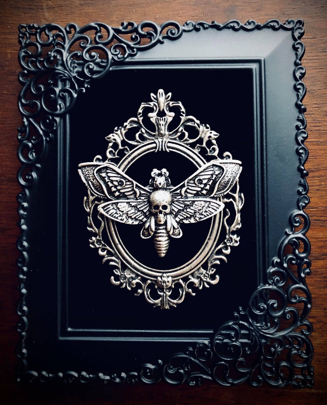Death Head Moth With Ornate Frame Macabre Faux Taxidermy - Etsy