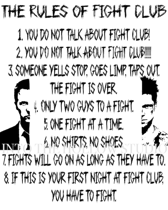Fight Club Rules Poster