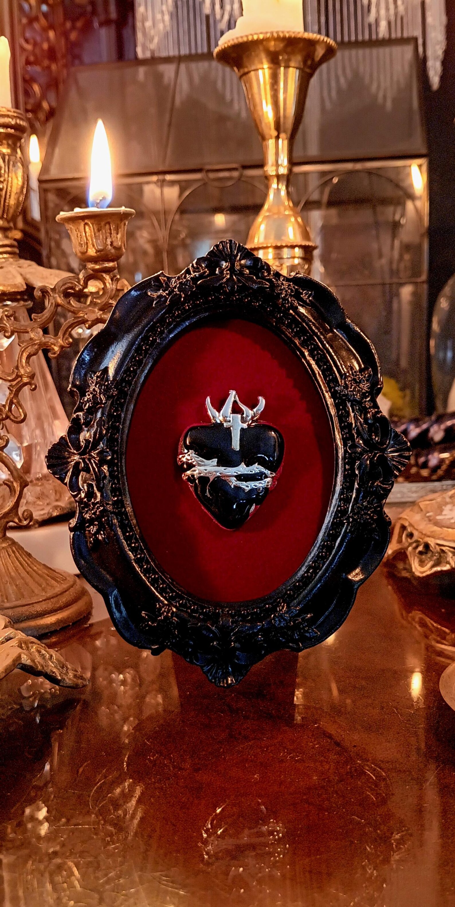 Sacred Heart in Baroque Frame, Halloween, Macabre, Catholic Cross ...