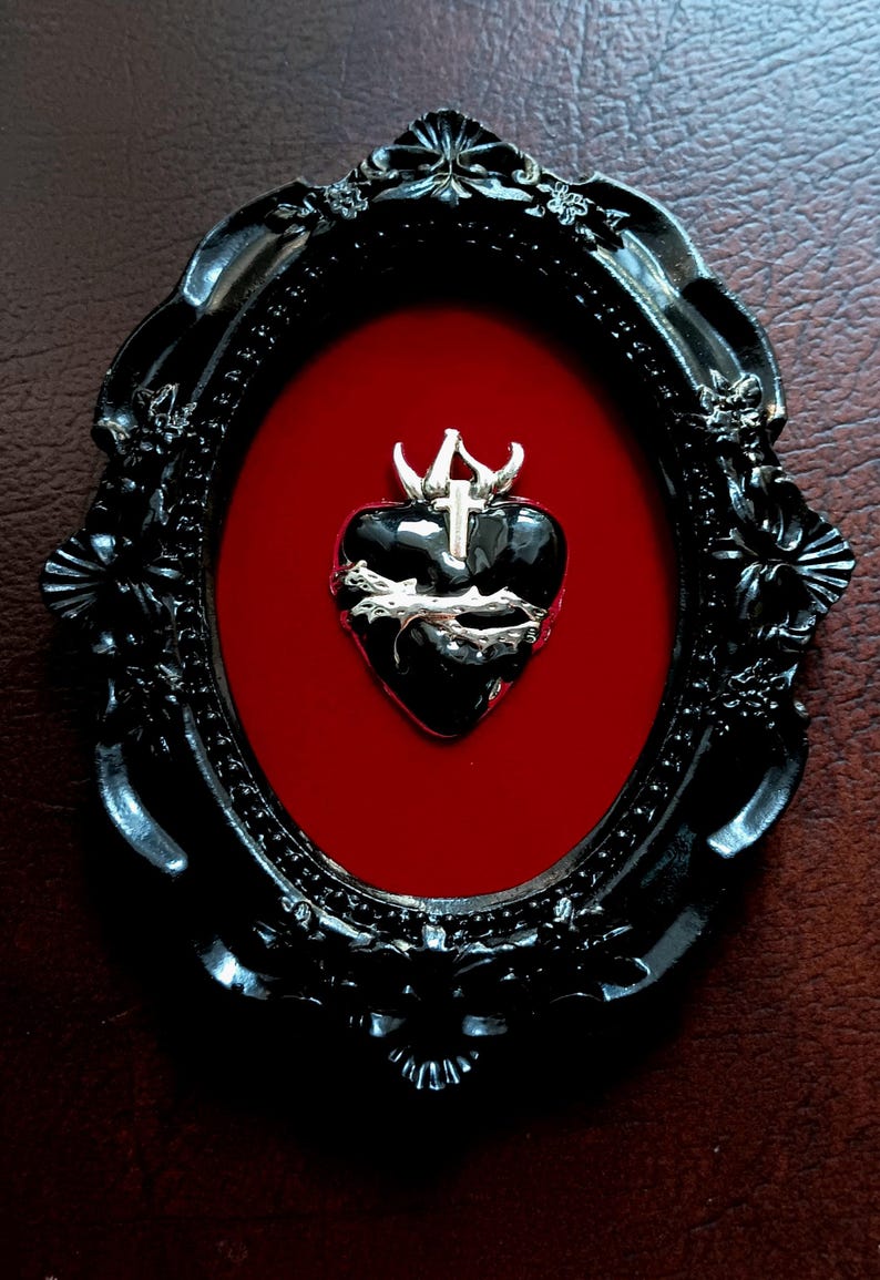 Sacred Heart in Baroque Frame, Halloween, Macabre, Catholic Cross ...