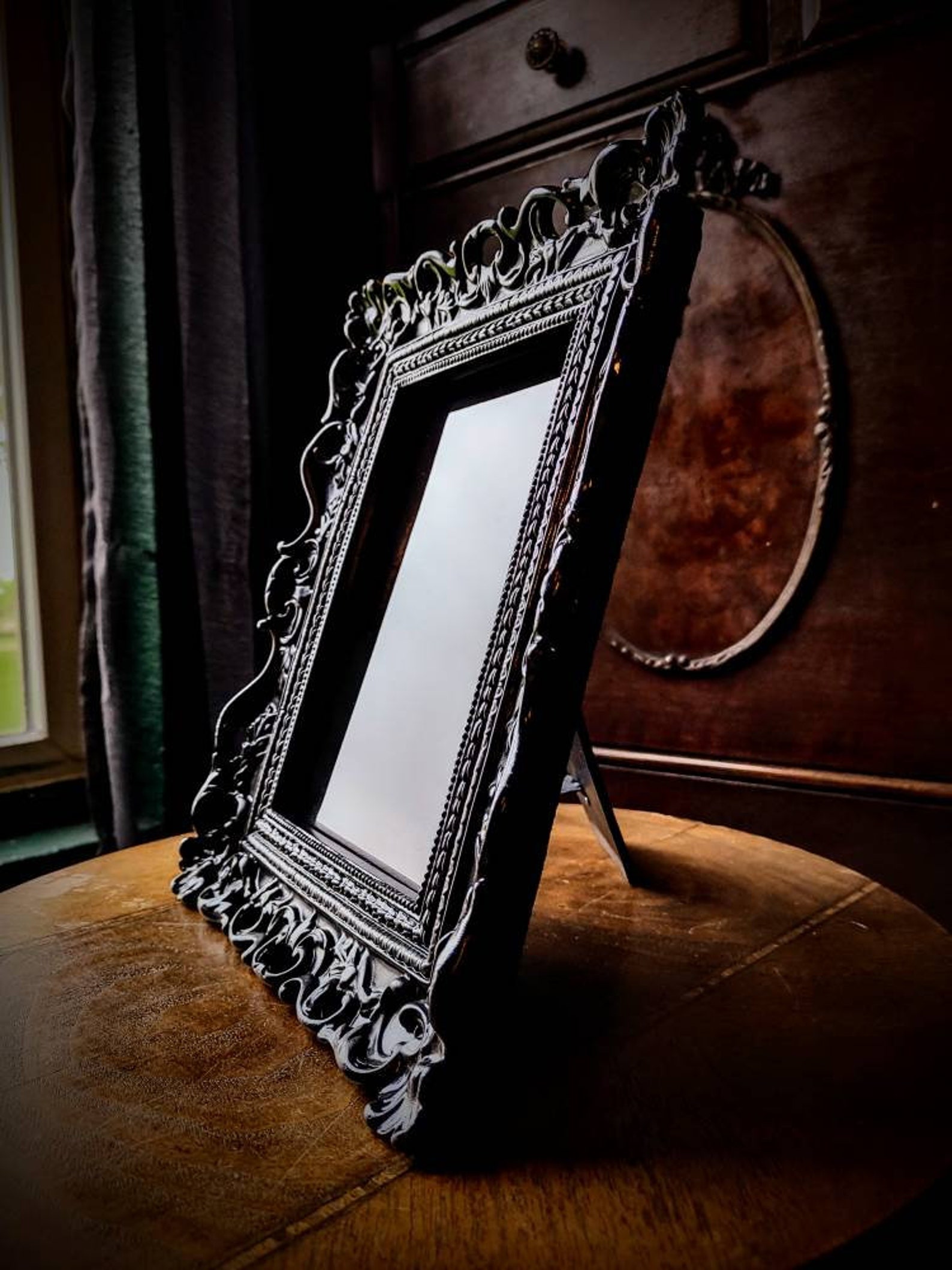 Scrying Mirror Black Mirror Macabre Psychic Reading - Etsy