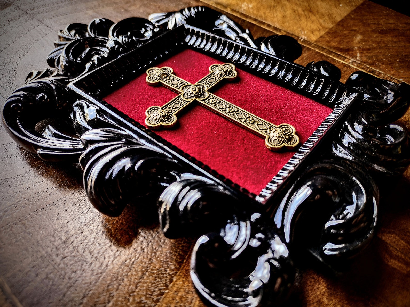 Crucifix in Ornate Frame, Macabre, Catholic | Religion | Victorian ...