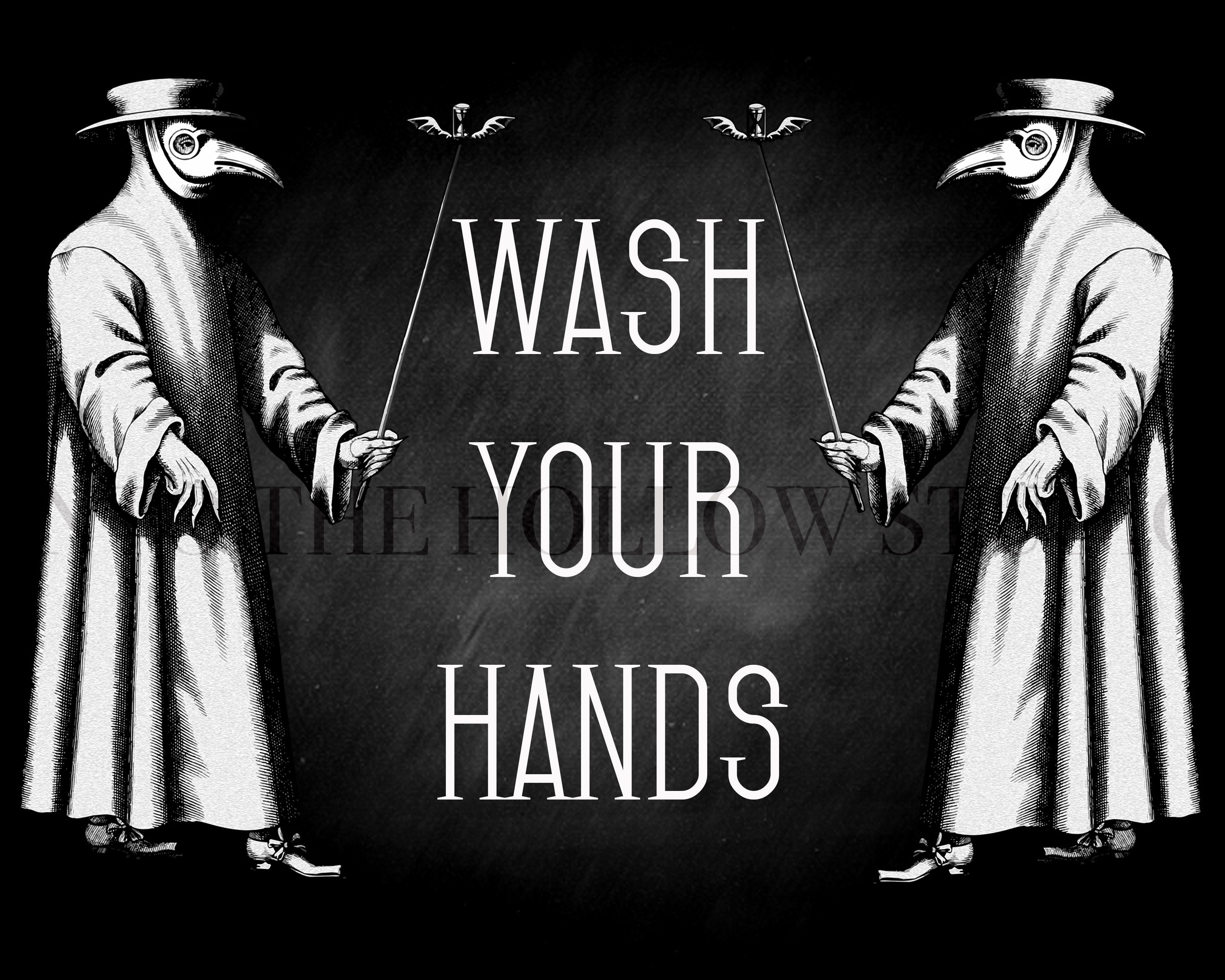 Plague Doctor Wash Your Hands Sign Downloadable Print - Etsy