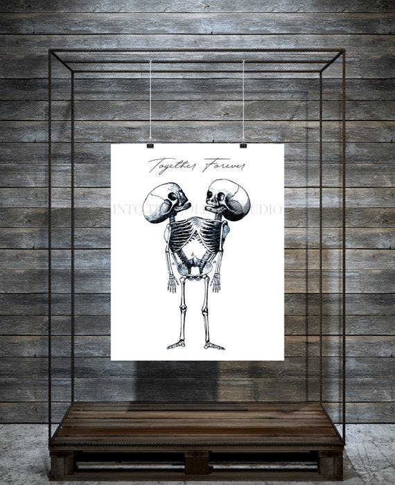 Together Forever Conjoined Twins Skeleton Digital Print - Etsy