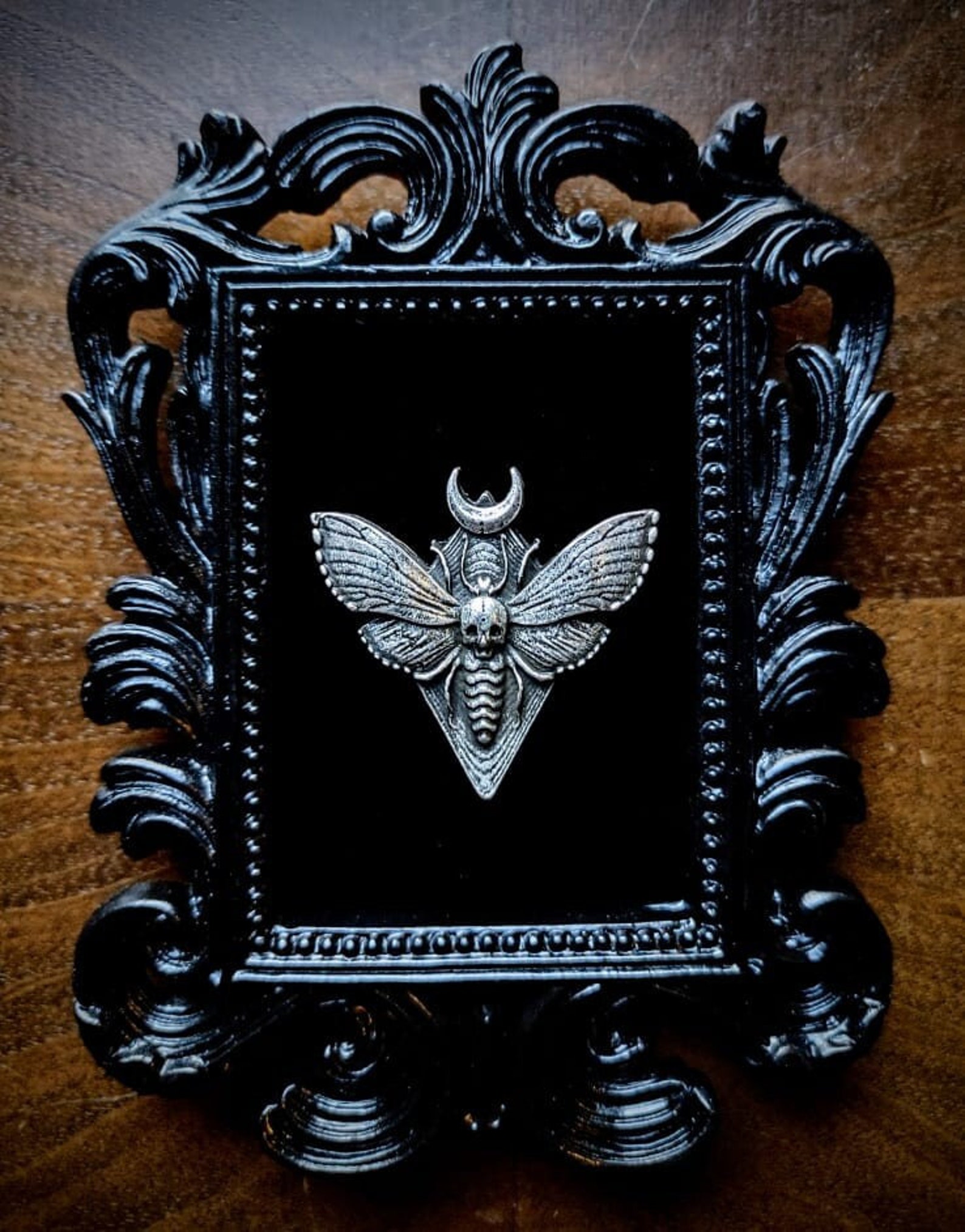 Death Head Moth in Baroque Frame Macabre Faux Taxidermy | Etsy