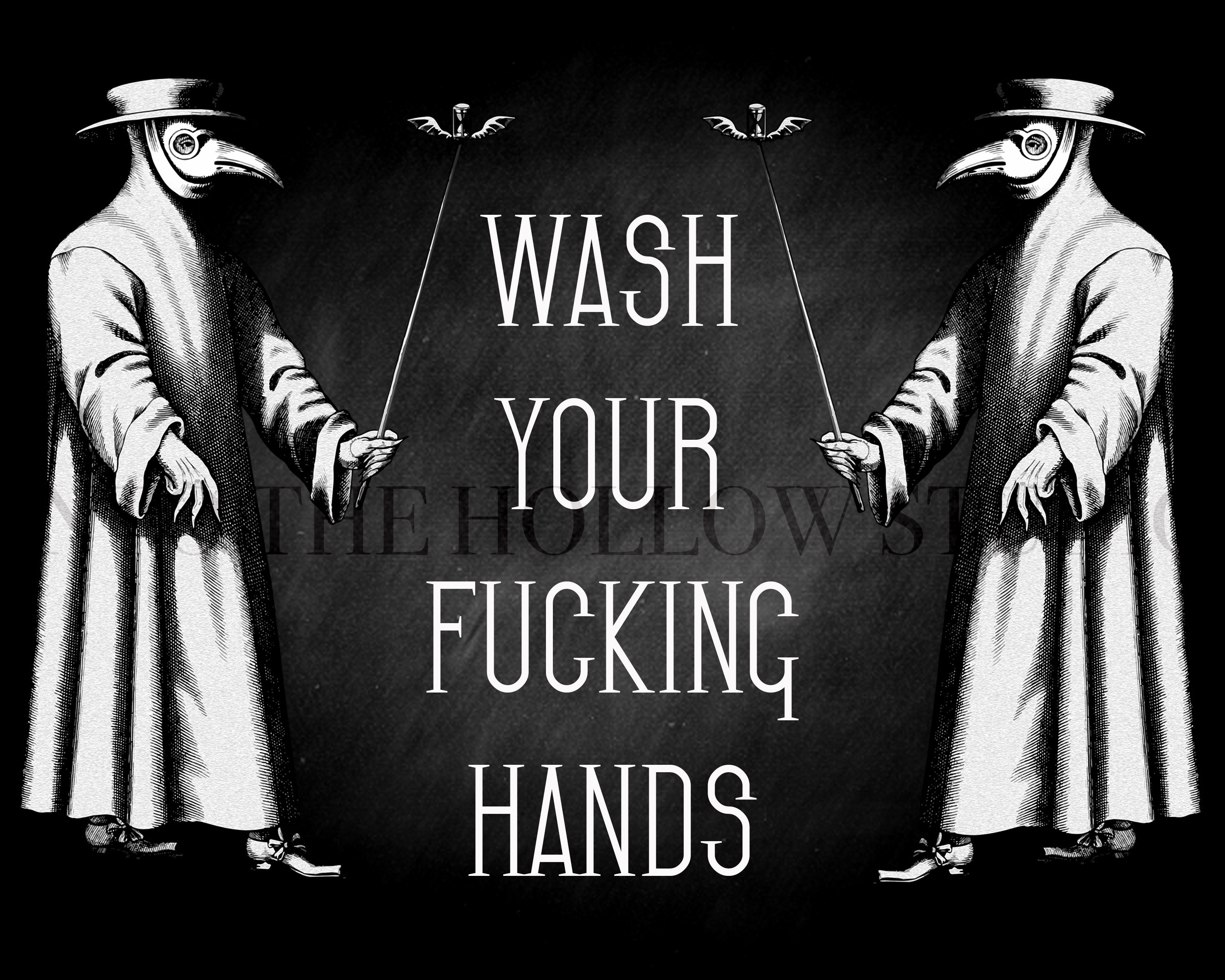 Plague Doctor Wash Your Hands Sign Downloadable Print - Etsy