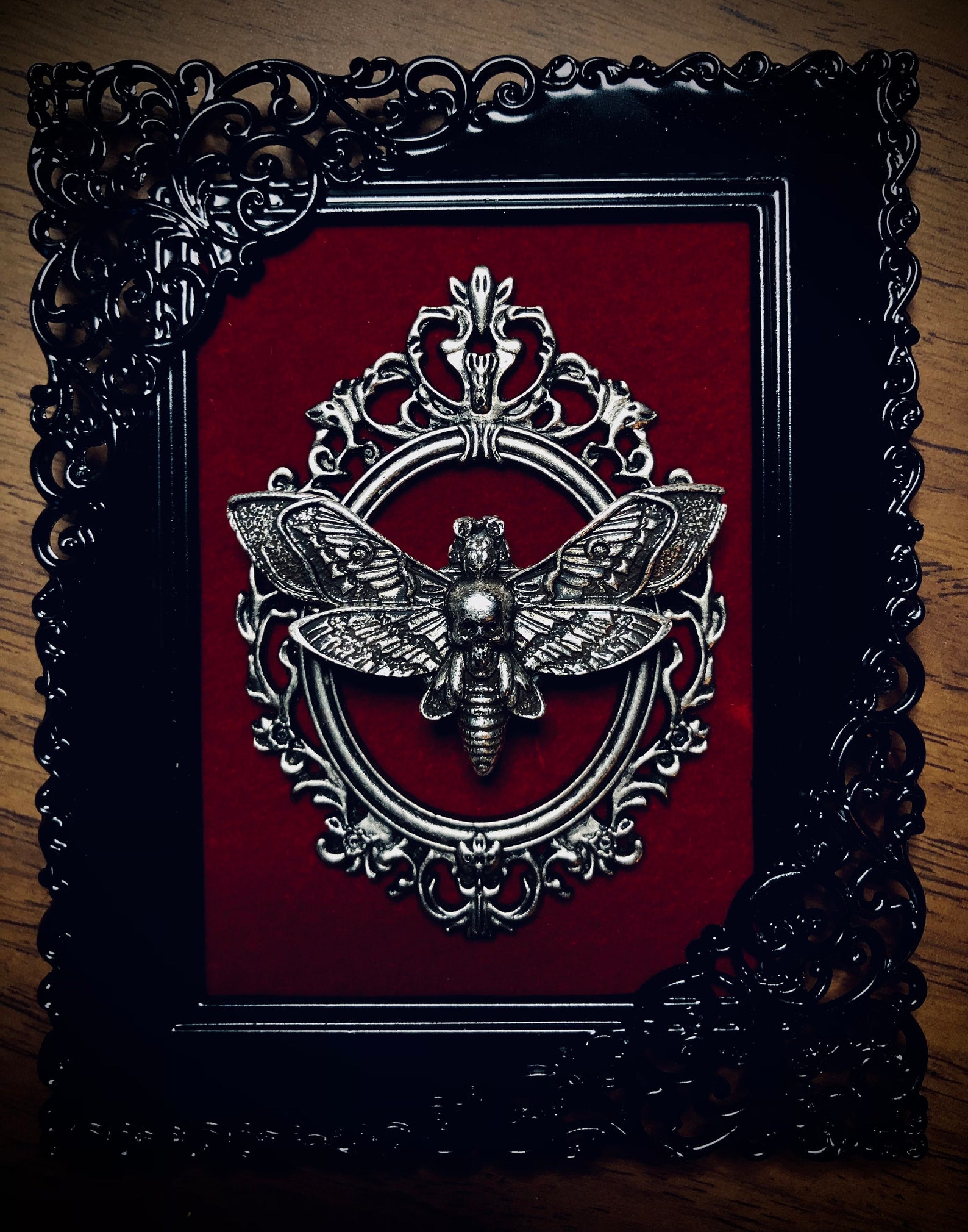 Death Head Moth With Ornate Frame Macabre Faux Taxidermy - Etsy