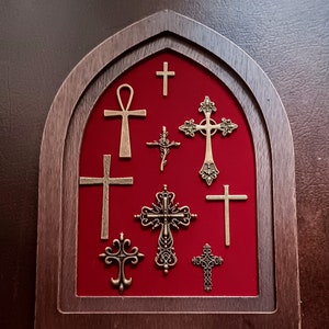 Brass Crucifix in Cathedral Frame, Macabre, Catholic, Religion ...