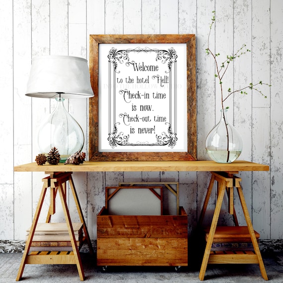 Welcome to the Hotel Hell Downloadable Print Printable Wall | Etsy