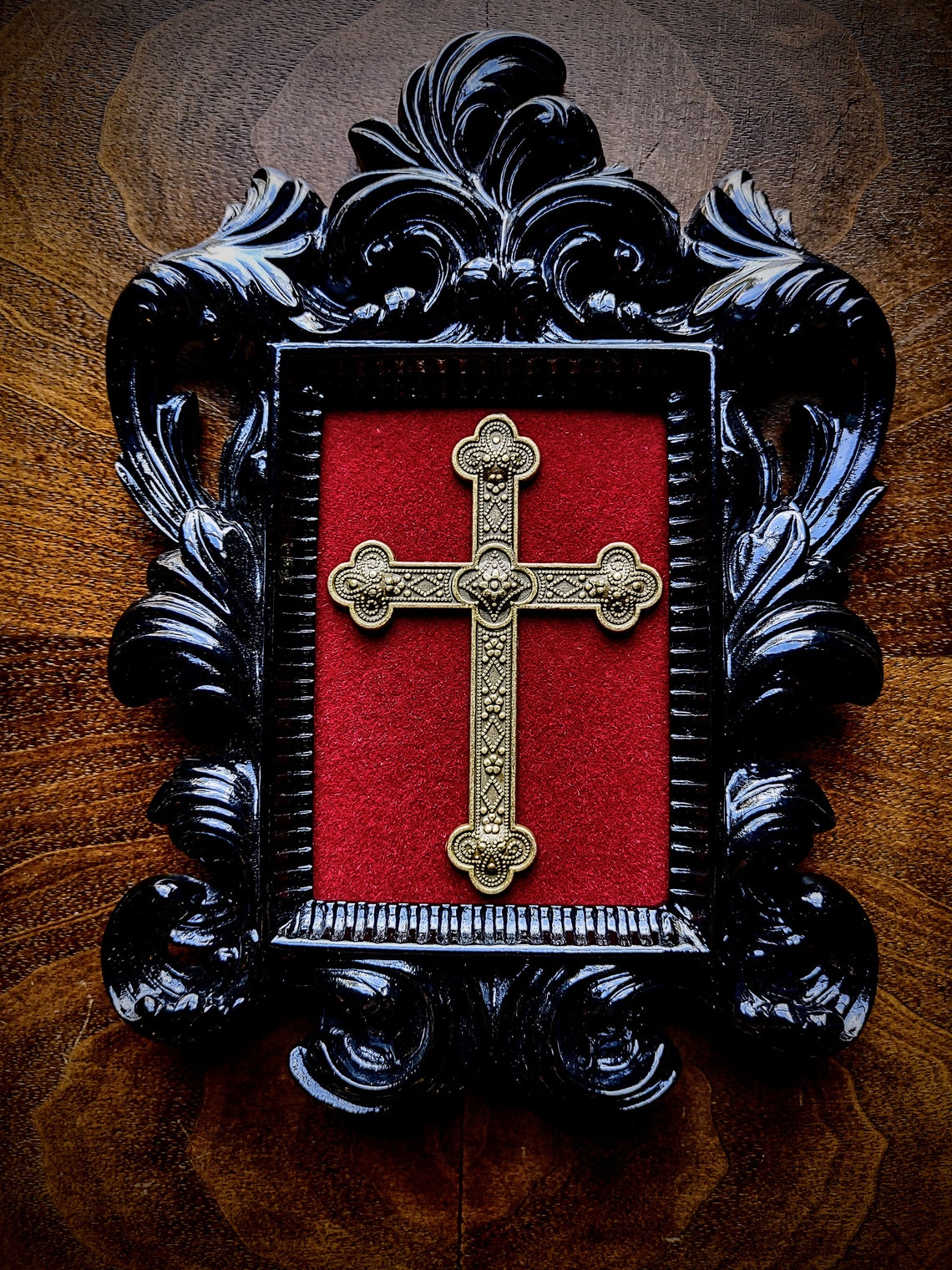 Crucifix in Ornate Frame, Macabre, Catholic | Religion | Victorian ...