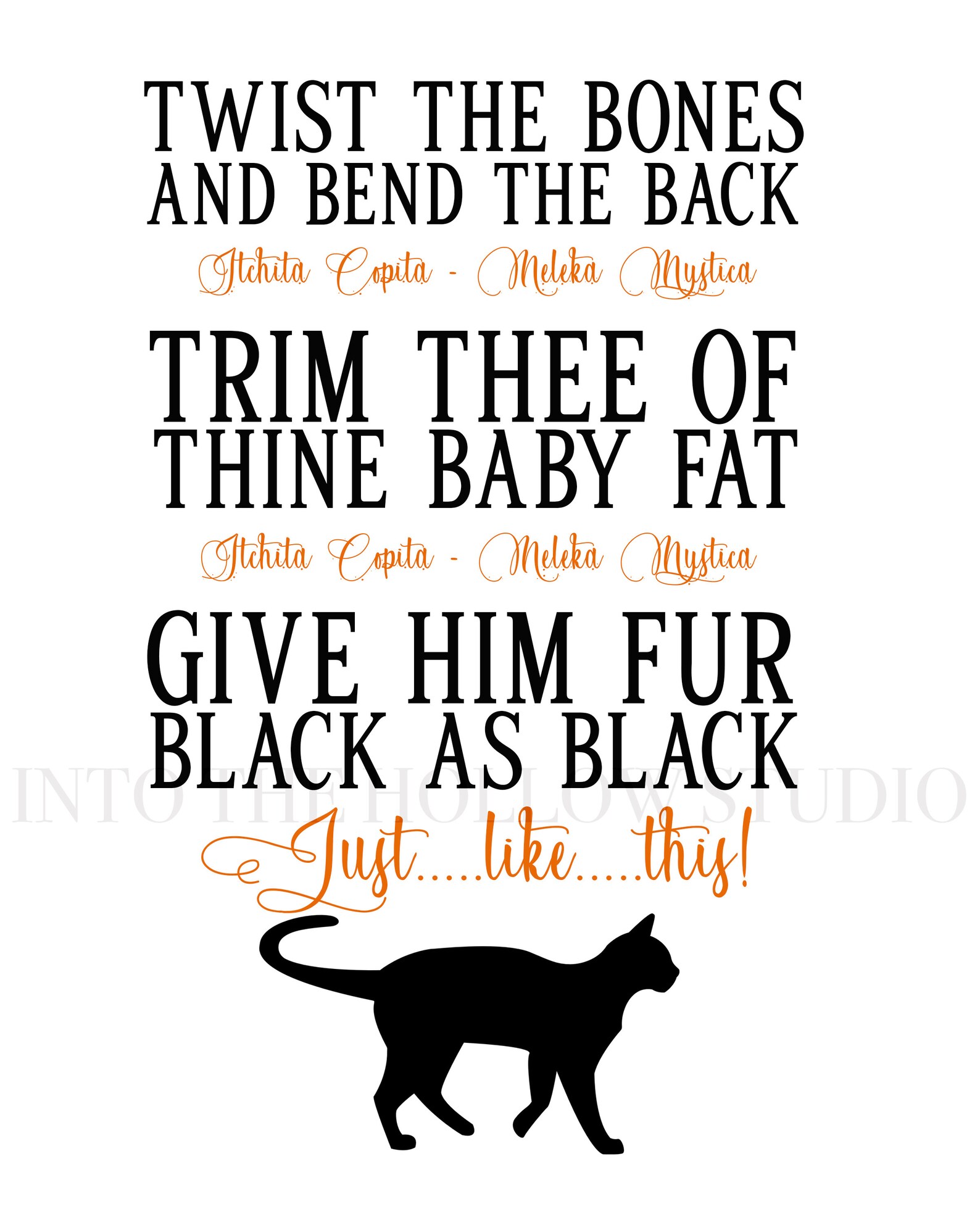 Binx the Cat Spell Sign Printable Download Art Print | Etsy