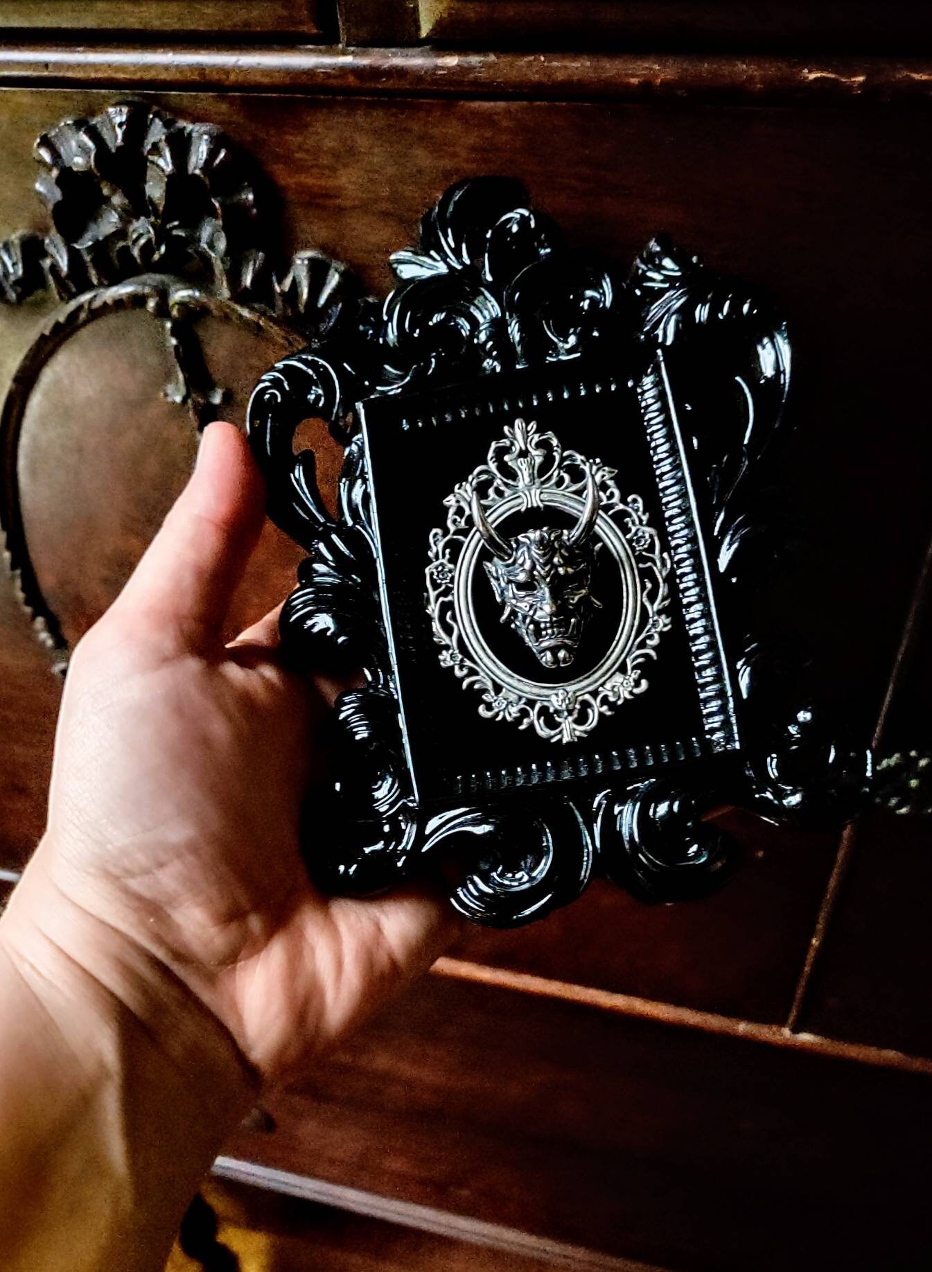 Hannya Demon Mask in Baroque Frame Macabre Protection Ward - Etsy