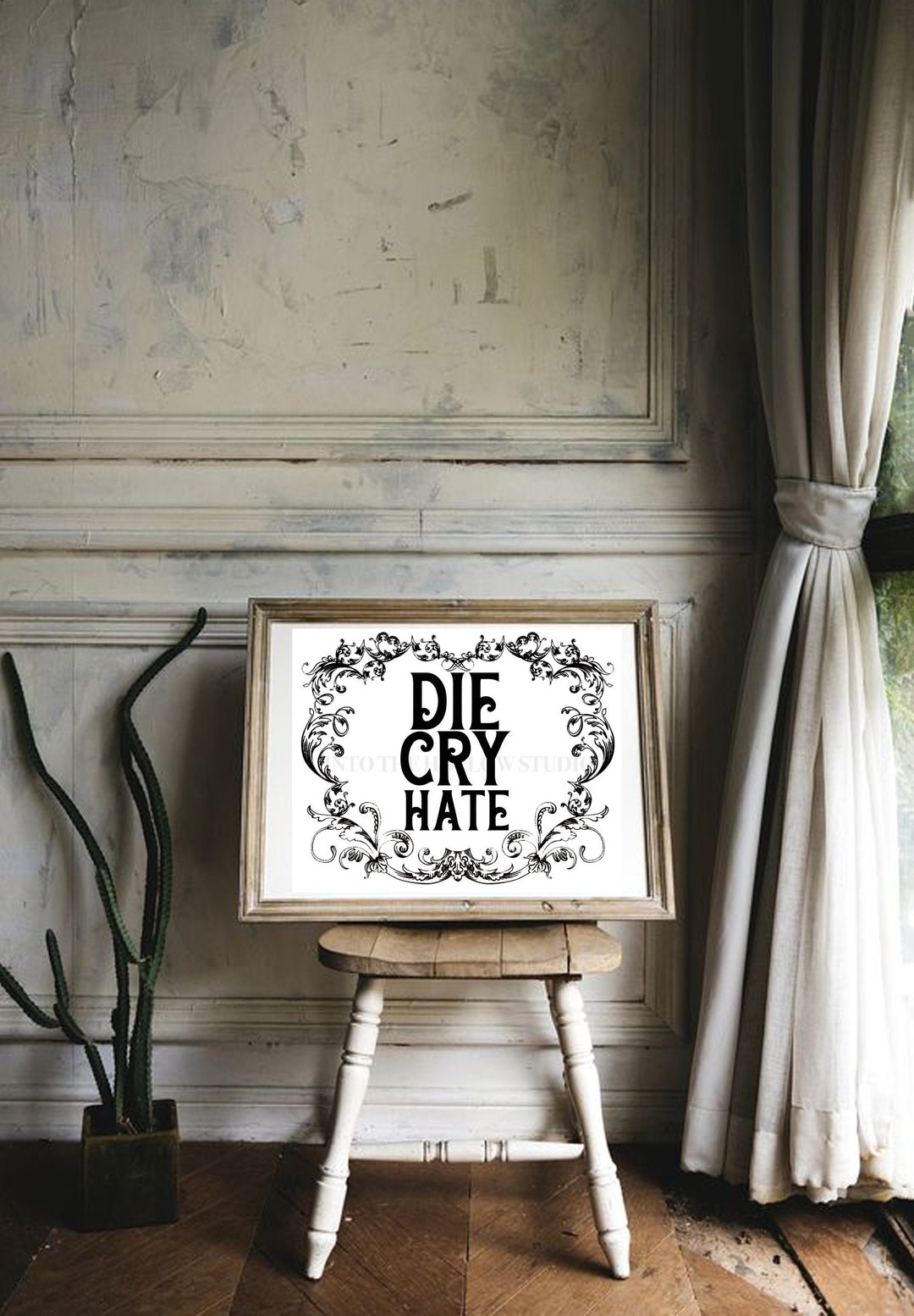 Die Cry Hate Downloadable Prints | Printable Wall Art | Goth Decor ...